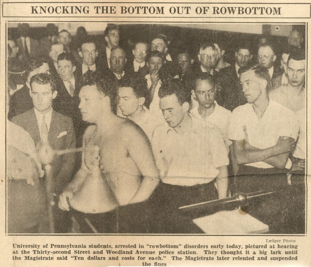 Penn Student Traditions: Documented Rowbottoms